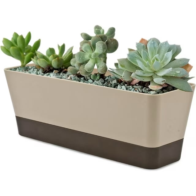 Beige Vegetable Planters,12x3.8x4.7In Reusable Window Boxes Planters ...