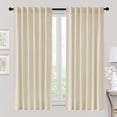 Beige Velvet Curtains 72 inches Length - Thermal Insulated Noise ...