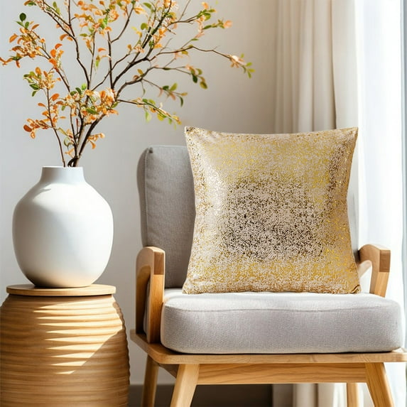 Beige Velvet Snowflake Gold Foil Pillowcase, Luxurious Decorative ...