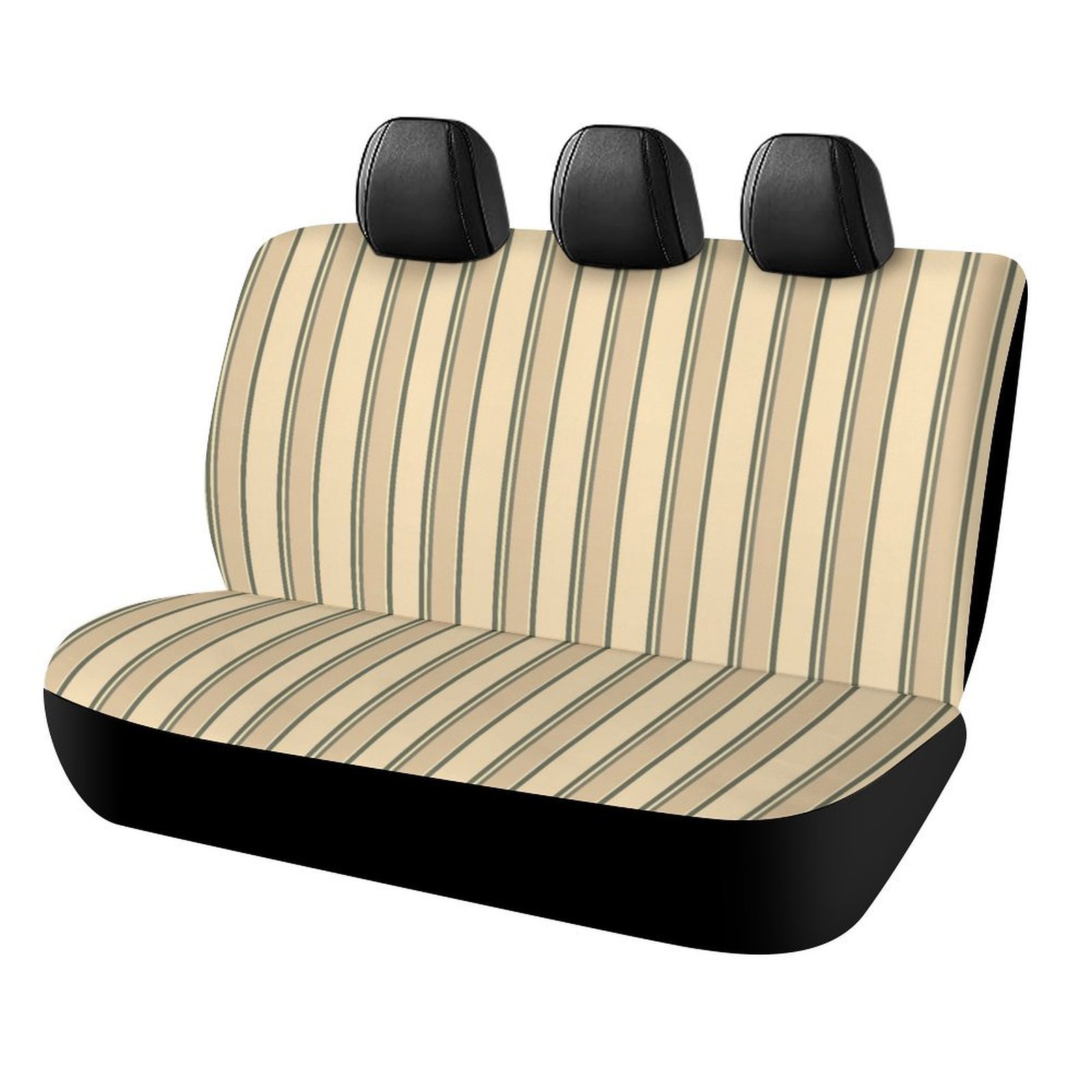 Beige Vertical Stripes Car Back Seat Pad Useful Stain Resistant Covers ...