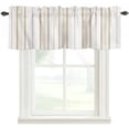 Beige Vertical Stripes Valances for Windows Farmhouse Kitchen Curtains ...
