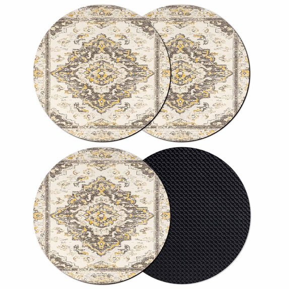 Beige Vintage Boho Coasters Set of 4, Ethnic Tribal Geometric Abstract ...