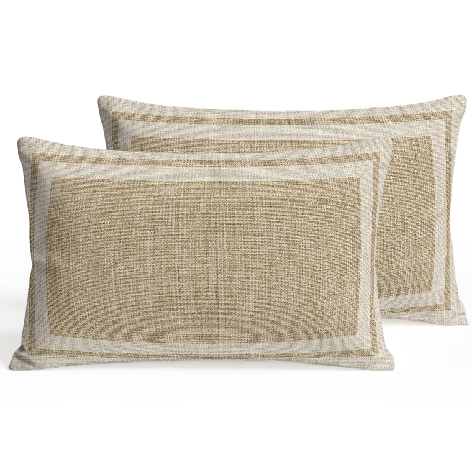 Beige Vintage Lumbar Pillow Covers 12 x 20 Inch Pillow Covers Set of 2 ...