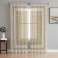 Beige Vintage Sheer Curtains for Living Room Bedroom Rustic Farmhouse ...