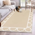 Beige Washable Area Rug 4x6 Geometric Morocco Printed Border Modern ...