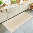 Beige Washable Runner Rugs 2'x6', Geometric Morocco Printed Border ...