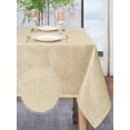Beige Water-Repellent Jacquard Swirl Pattern Tablecloth For Dining Or ...