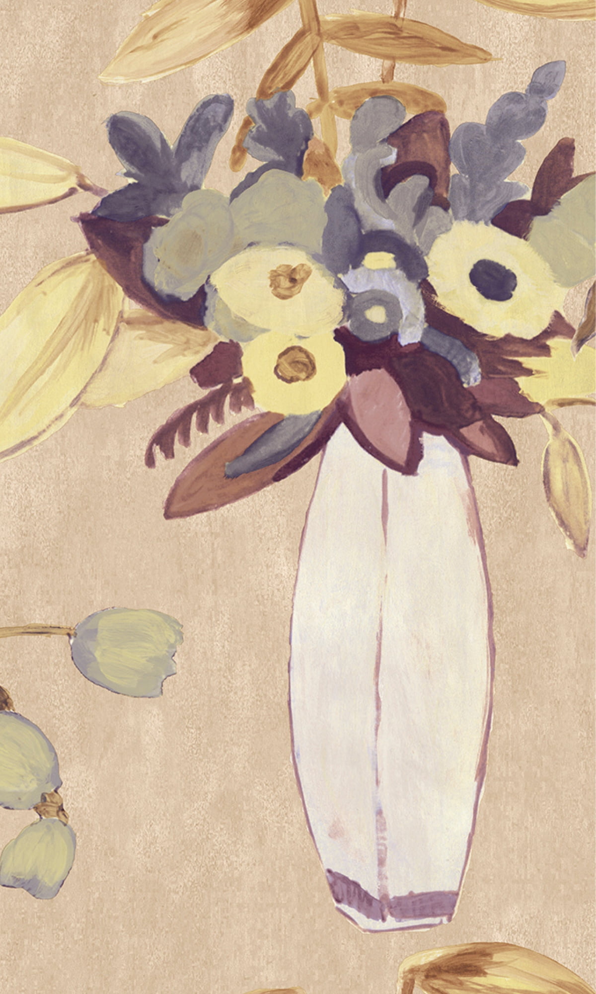 Beige Watercolor Painting Floral Wallpaper R8133 - Walmart.com