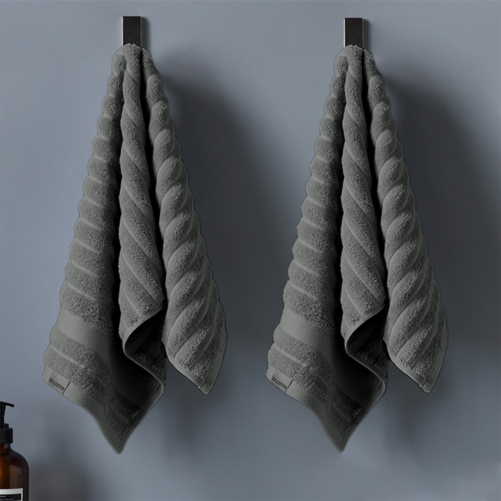 Beige Wavy Striped Cotton Hand Towel | 13x29 Inches | Soft & Absorbent ...