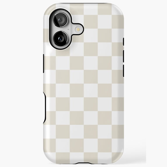 Beige White Checkerboard Pale Neutral Minimal Pattern Phone Case 17 16 ...