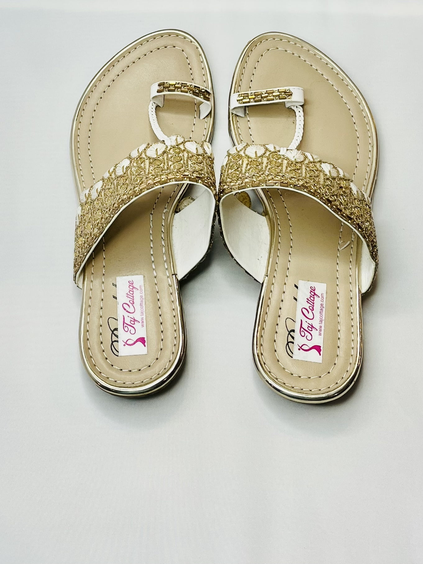 Beige & White Color Sandals - Walmart.com