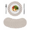 Beige White Geometric Round Table Placemats set of 8, Minimalist ...