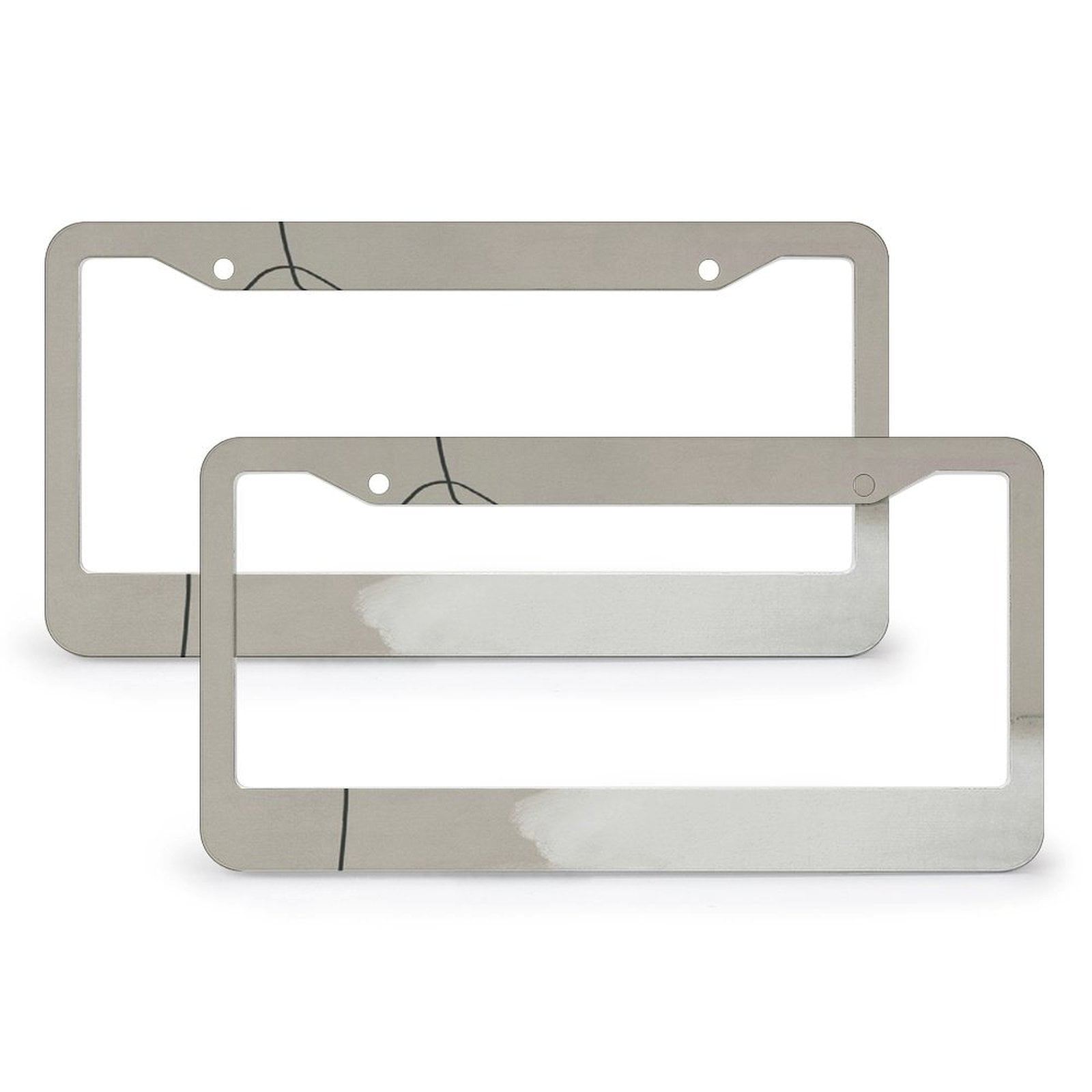Beige White Minimalist License Plate Frame - 2 Pack Aluminum Car Tags ...