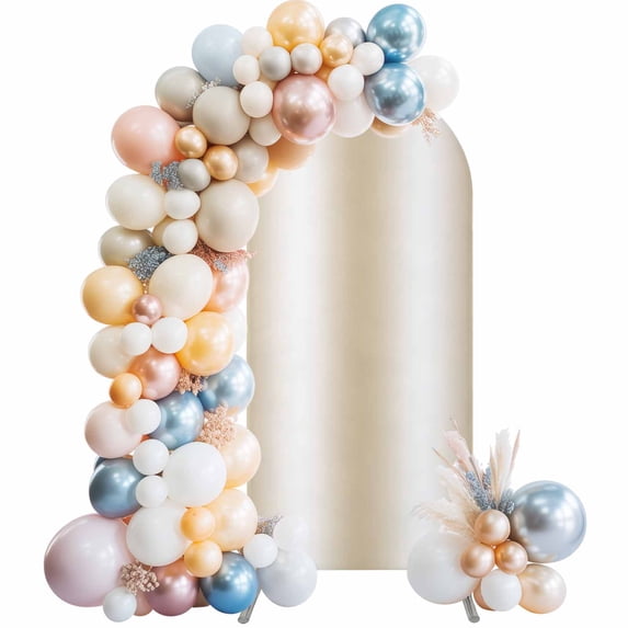 Beige White Ombre 5FT Arch Backdrop Covers, Abstract Art Modern Cream ...