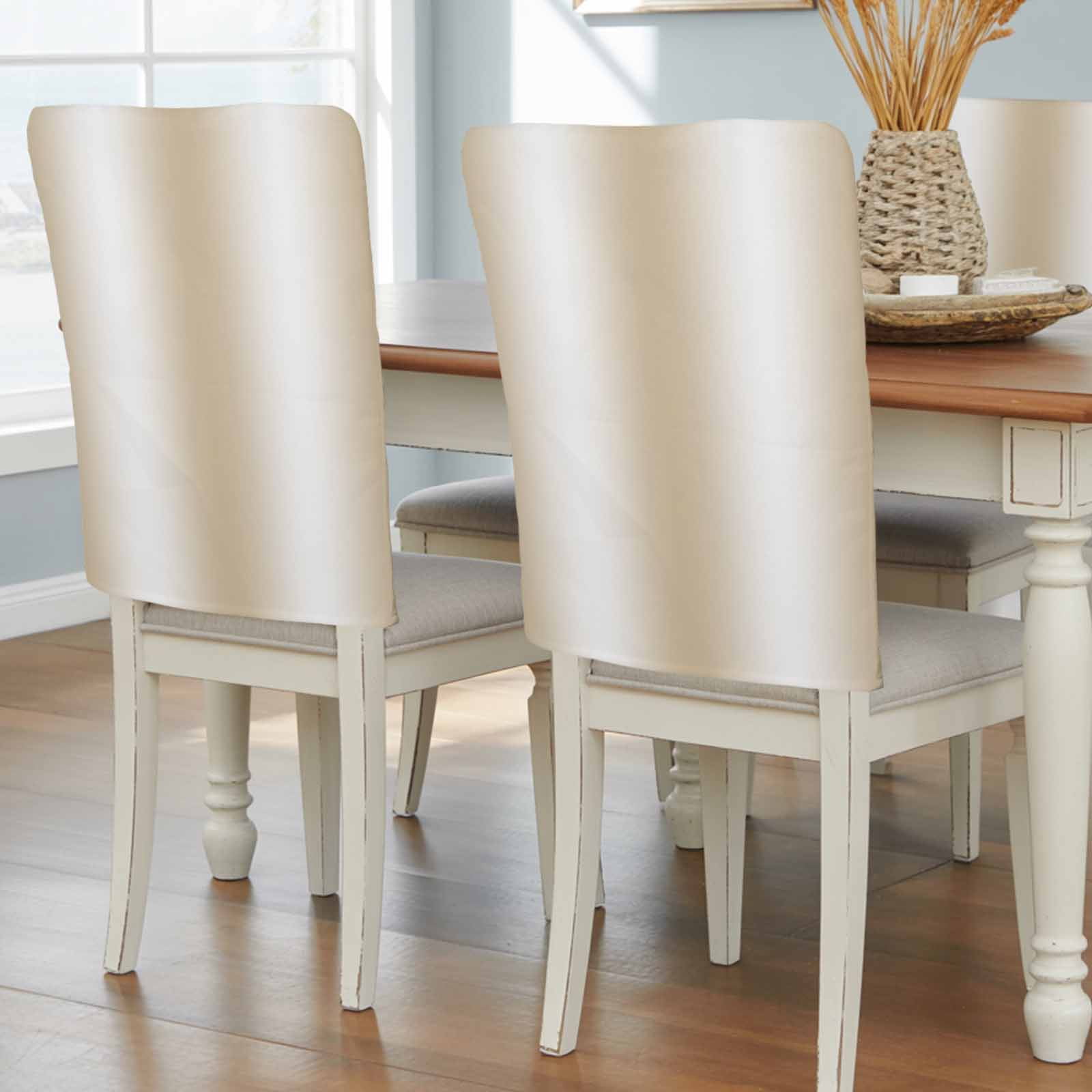 Beige White Ombre Chair Back Covers, Removable Chair Covers for Dining ...