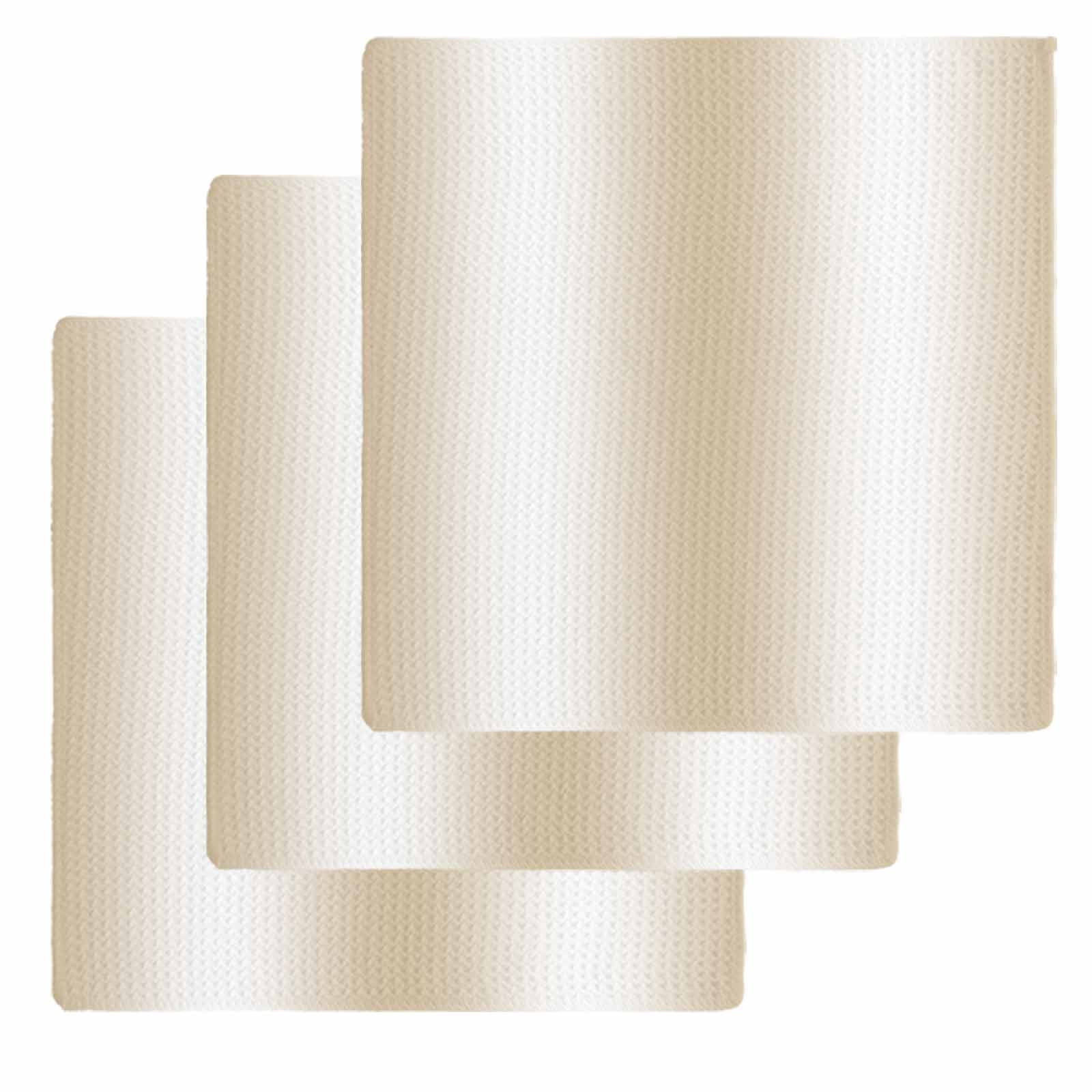 Beige White Ombre Kitchen Dish Towels for Drying Dishes Set of 3 ...