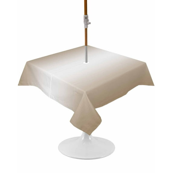 Beige White Ombre Square Outdoor Tablecloth, Waterproof Table Cloth ...