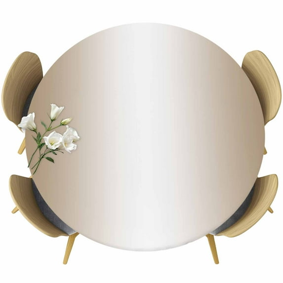 Beige White Ombre Table Cloth, Round Fitted Tablecloths with Elastic ...