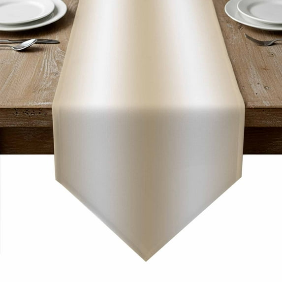 Beige White Ombre Table Runner Linen Burlap Table Runner 120 Inches ...