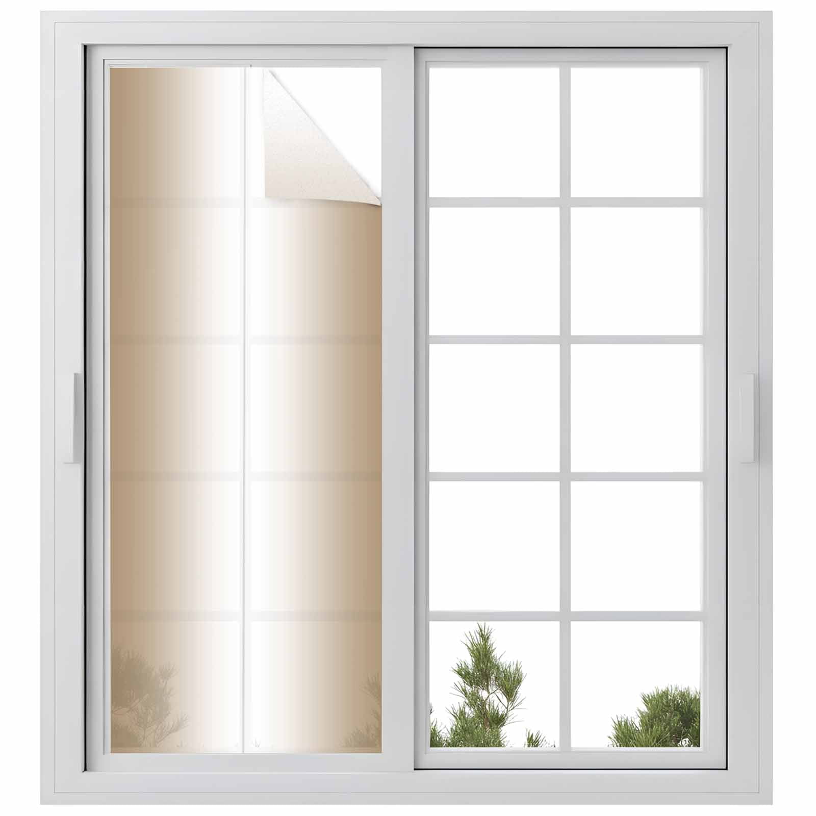 Beige White Ombre Window Privacy Film, Modern Gradient Abstract Art ...