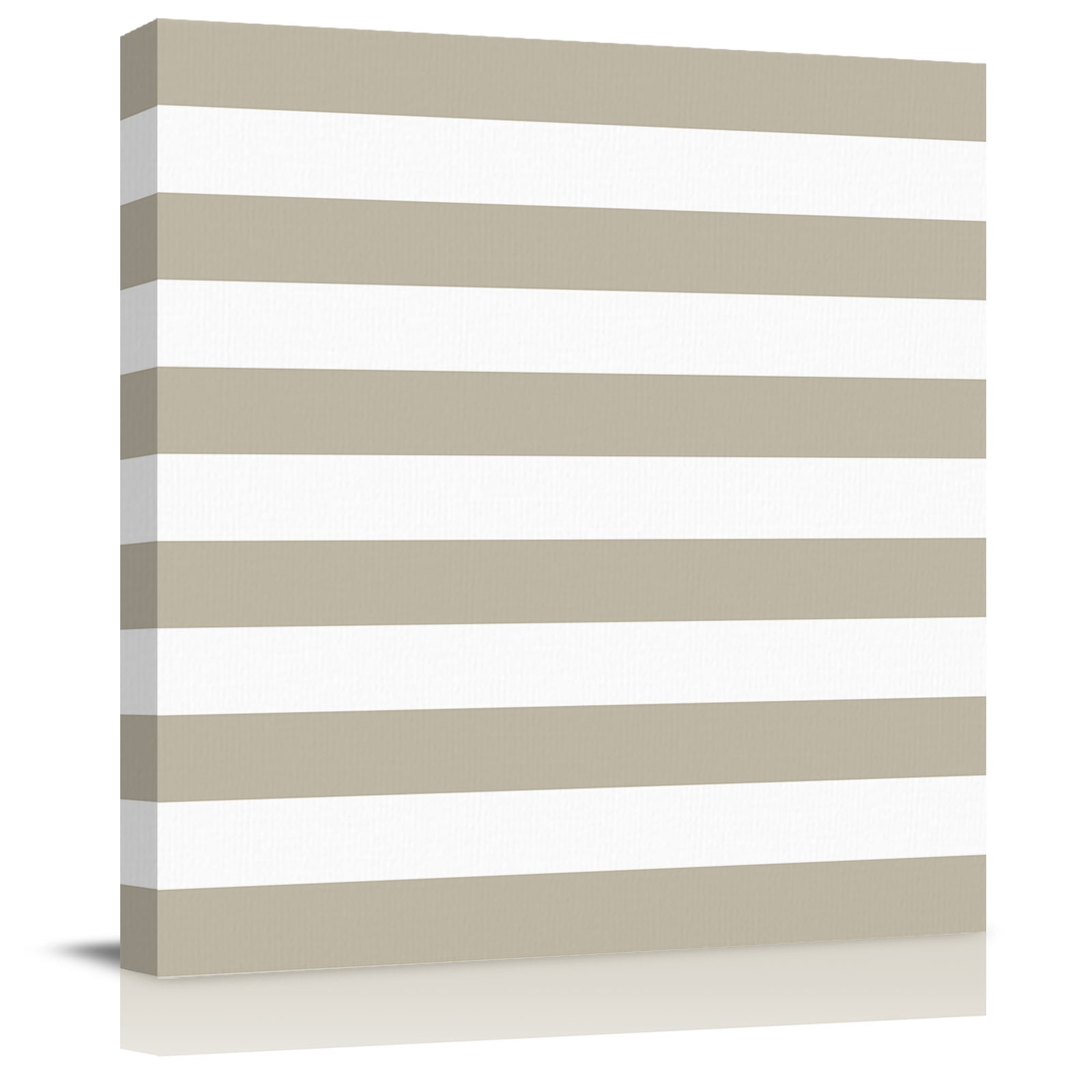 Beige and White Stripe Canvas Artwork Painting Art, Rustic Country Farm ...