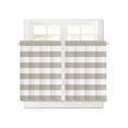 Beige and White Stripe Short Blackout Curtains 36 Inch Long,Rustic ...