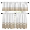 Beige White Striped Kitchen Curtains, Kitchen Curtains and Valances Set ...