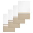 Beige White Striped Kitchen Dish Towels for Drying Dishes Set of 4 ...