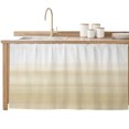 Beige White Stripes Cabinet Curtains 28"W x 51"L,Dustproof Sink Skirt ...