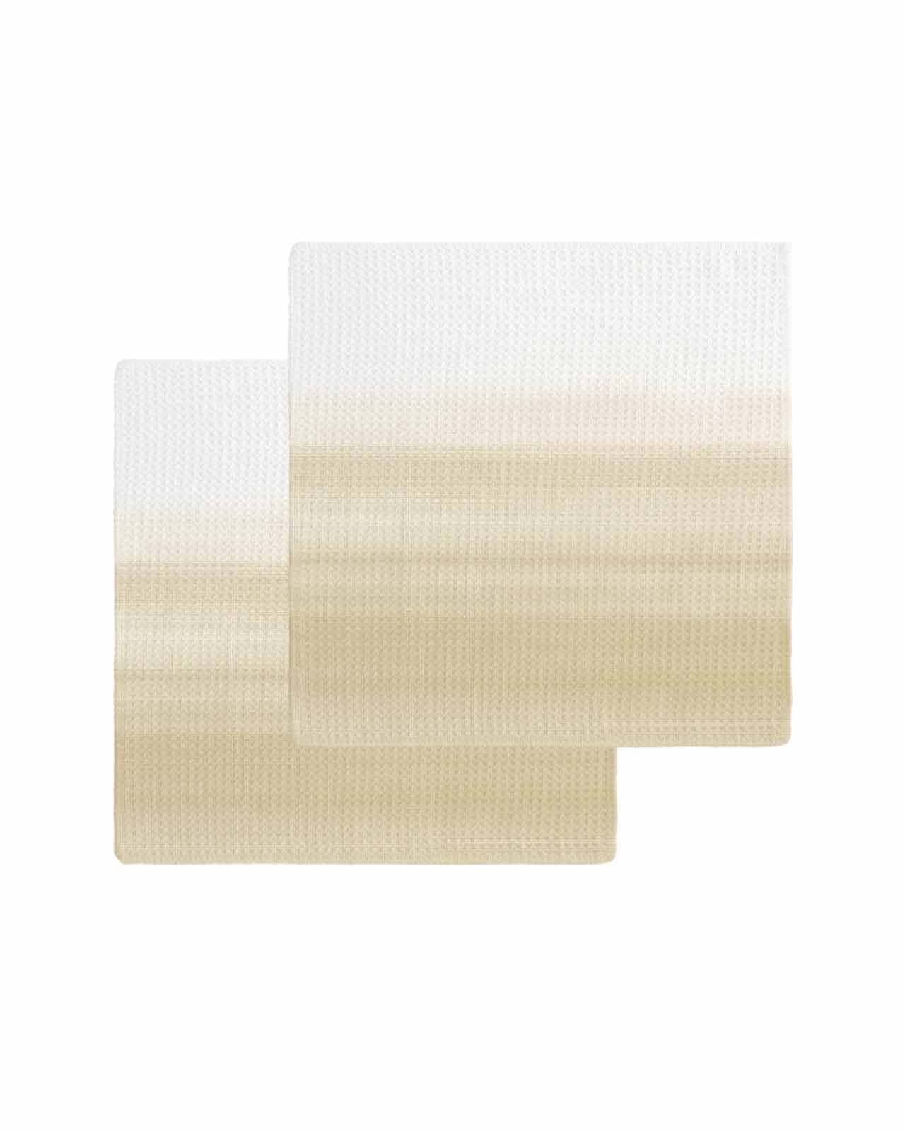 Beige White Stripes Kitchen Dish Towels for Drying Dishes Set of 2 ...