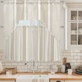 Beige White Stripes Swag Curtains Valance and Tier Set, Lines Modern ...
