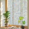 Beige White Stripes Window Privacy Film, Lines Modern Vertical Stripes ...