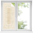 Beige Window Privacy Film, Boho Diamond Pattern Border Rustic ...