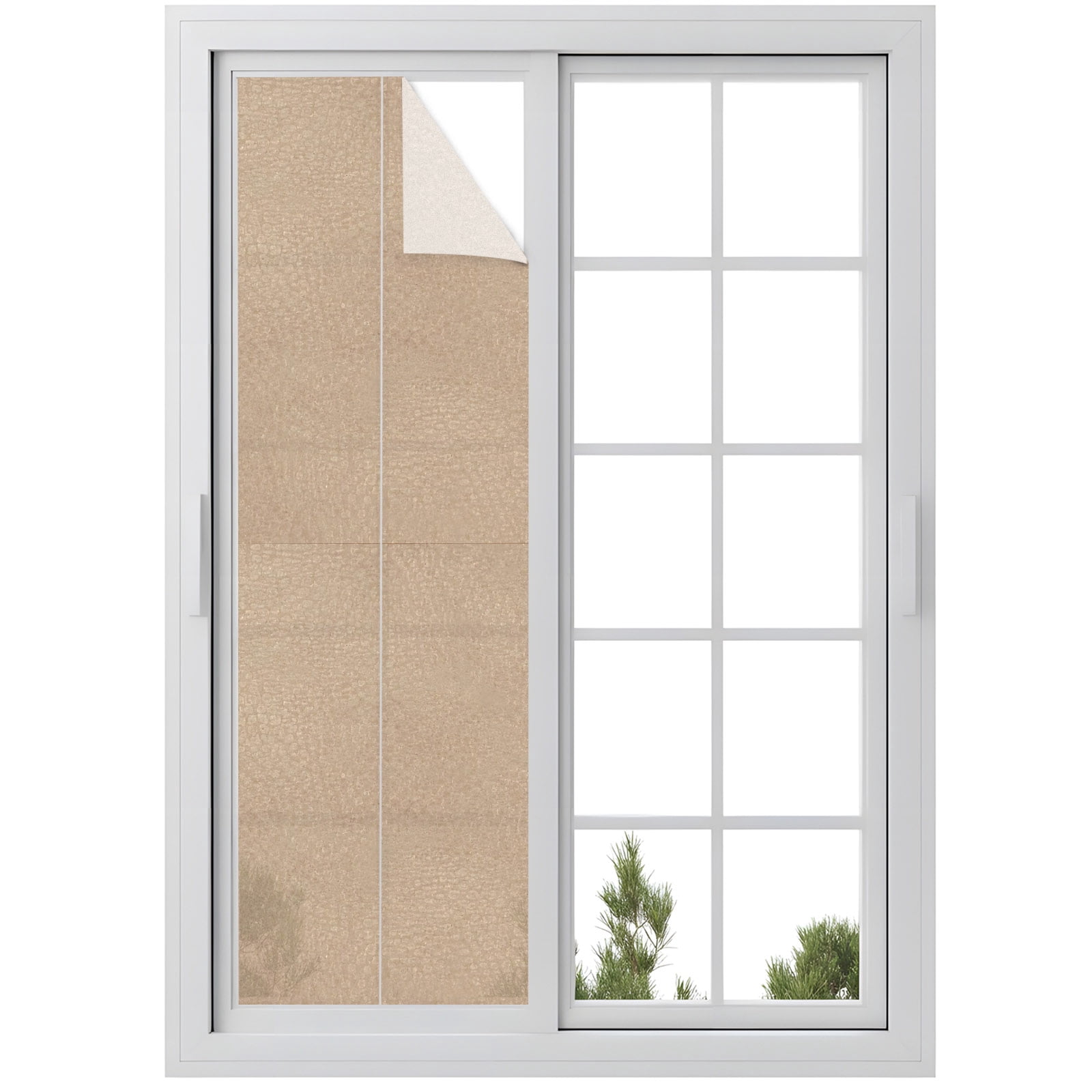 Beige Window Privacy Film, Country Vintage Farmhouse Minimalist Classic ...