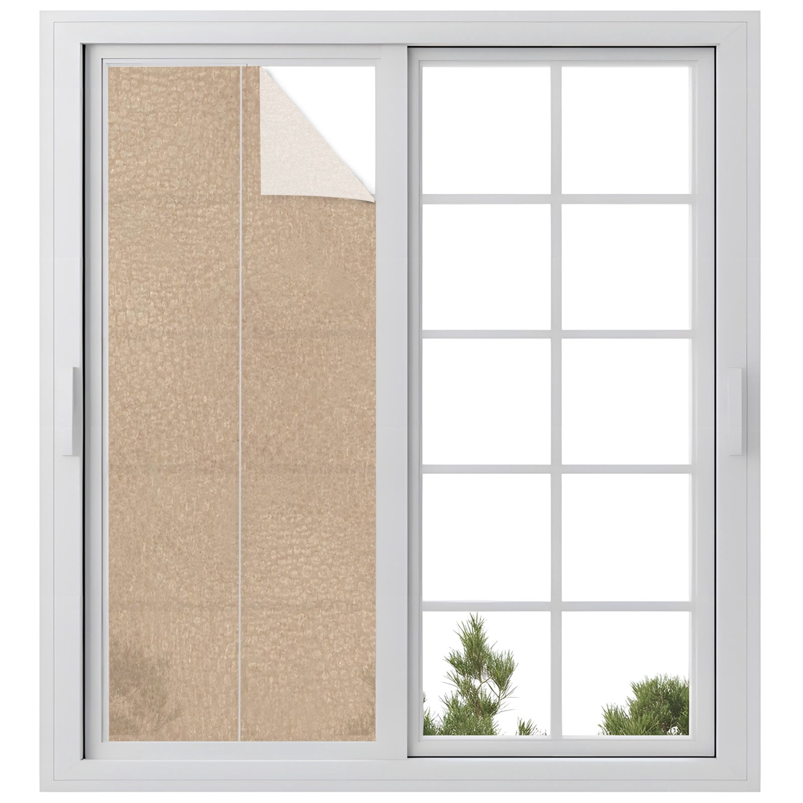 Beige Window Privacy Film, Country Vintage Farmhouse Minimalist Classic ...