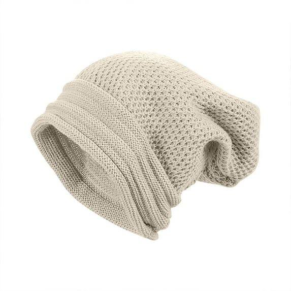 Beige Women'S Winter Knitted Hat Thermal Soft Pompon Beanie For Indoor ...
