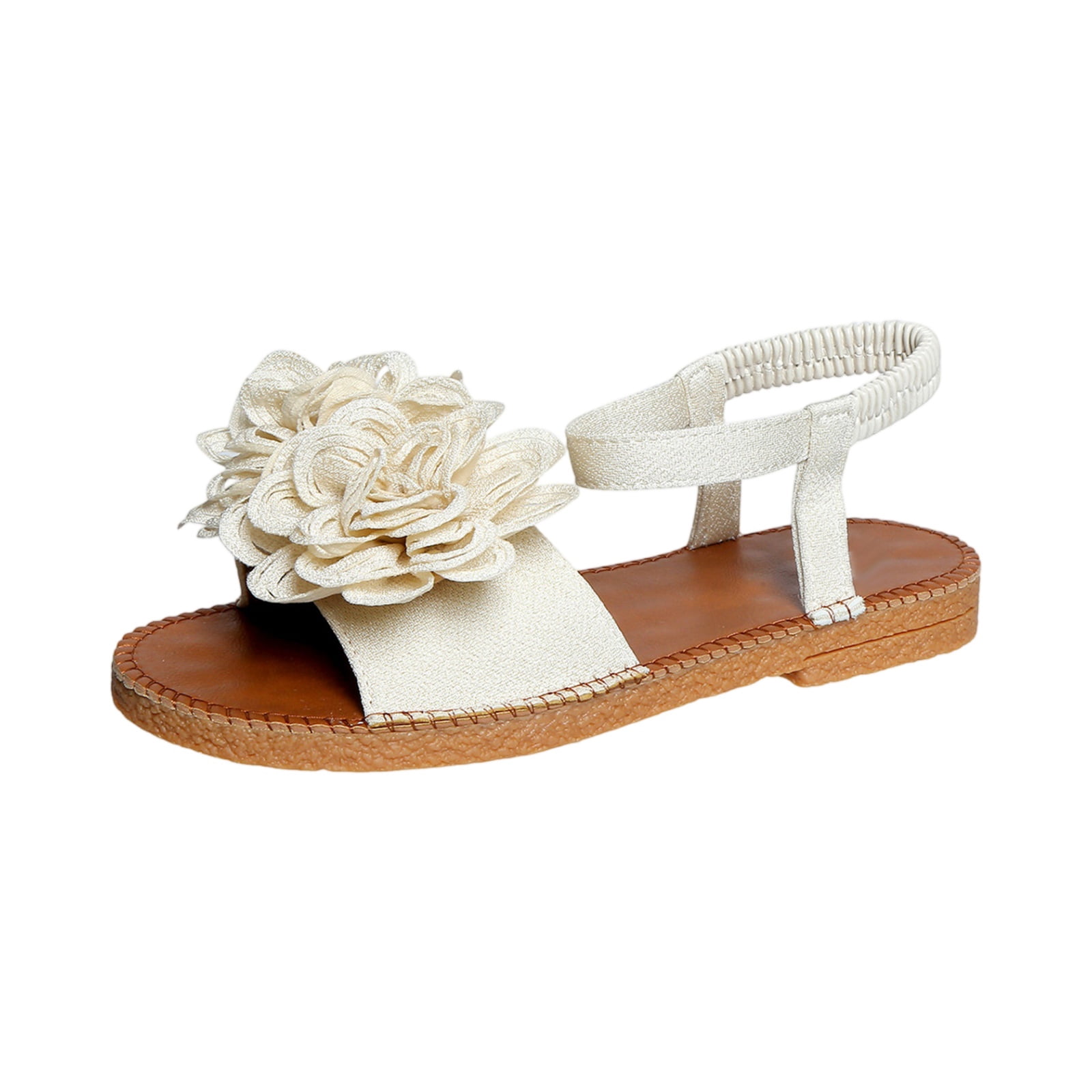 Beige Women's Bow Summer Dress Sandals 2026 Slingback Flats Dressy ...