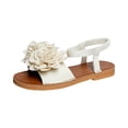 Beige Women's Bow Summer Dress Sandals 2026 Slingback Flats Dressy ...
