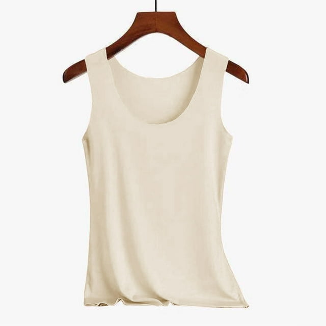 Beige Women's Tanks, Womens Tank Tops Sleeveless Scoop Neck Loose Fit ...