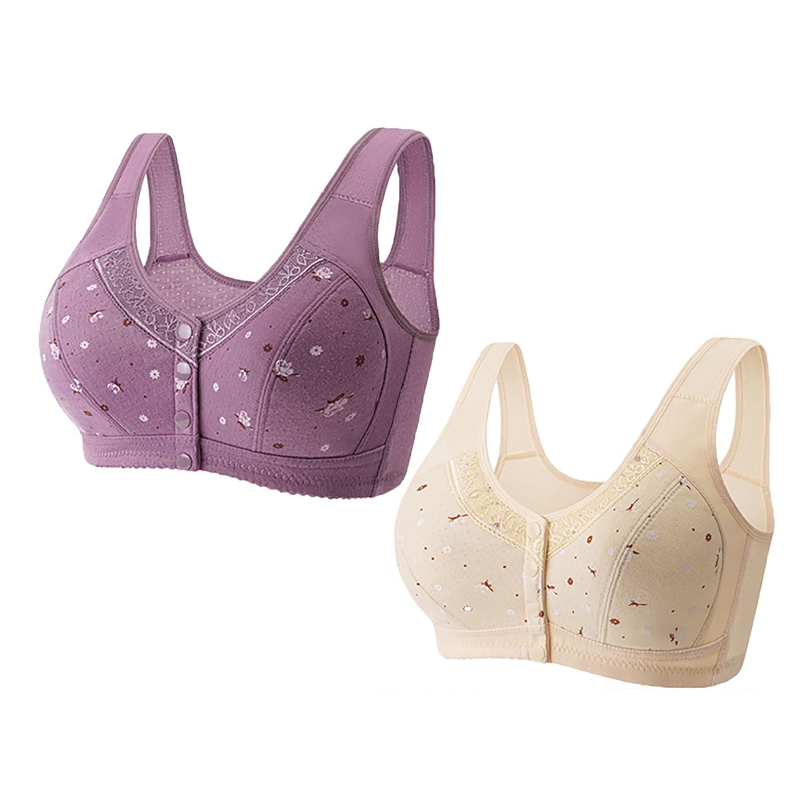 Beige Womens Bras High Support Bras for Women Adjustable Strap Full ...