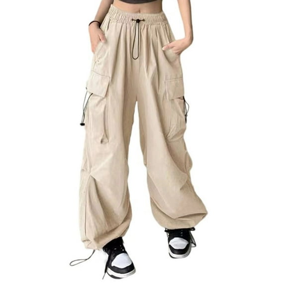 Beige Womens Medieval Dance Cosplay Flare Wide Leg Loose Fit Pants for ...