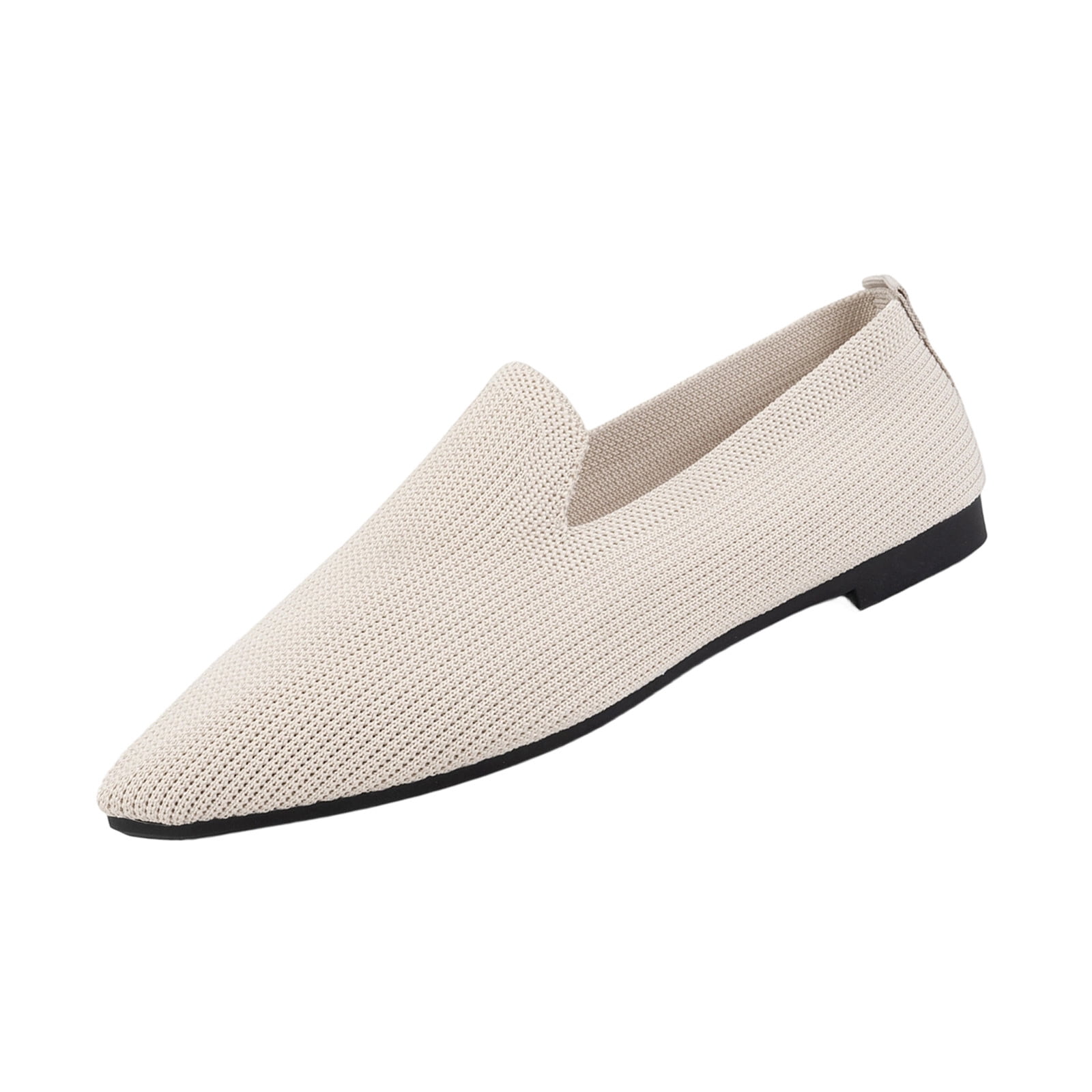 Beige Womens Mesh Loafers Pointed Toe Closed Toe Flat Lightweight ...