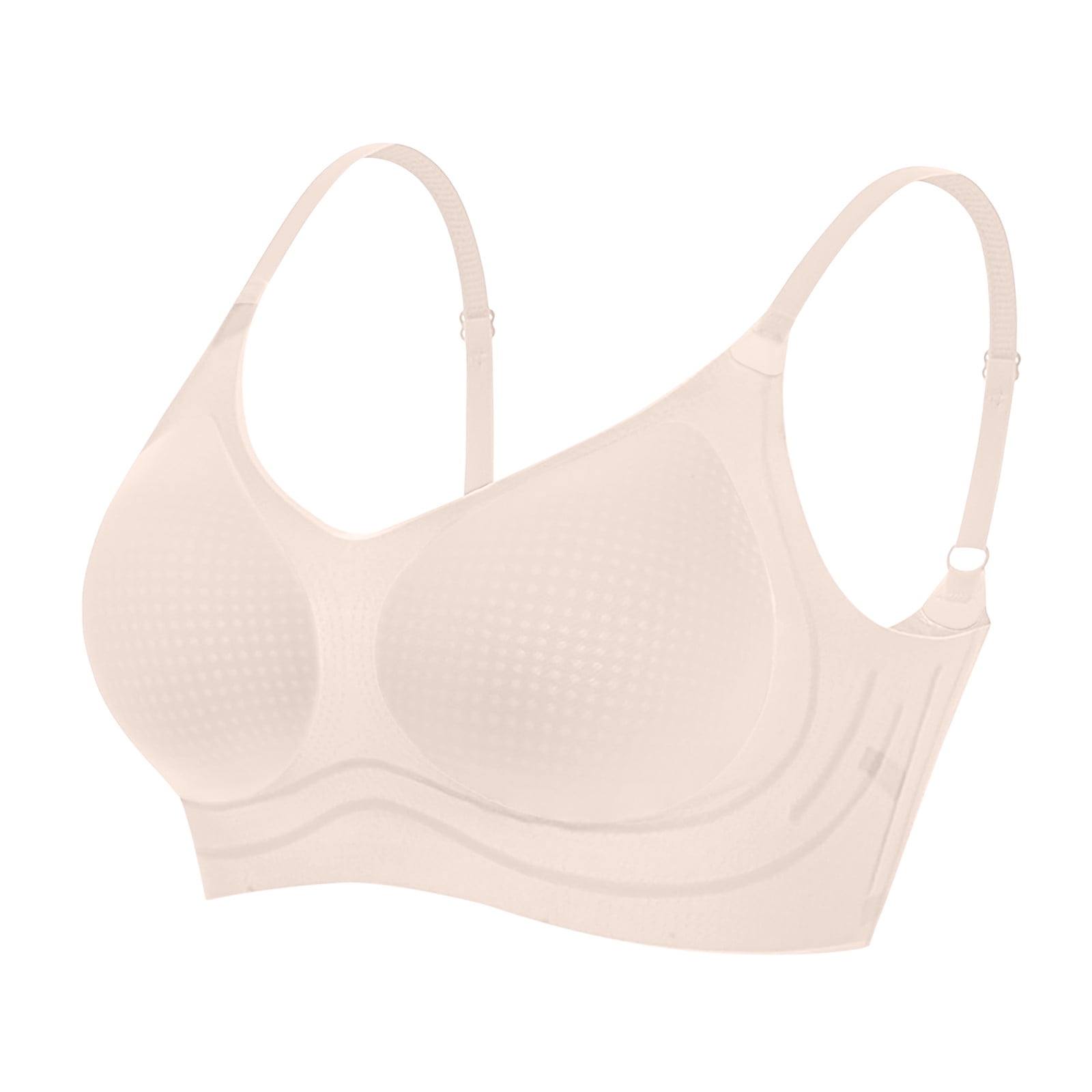 Beige Womens Thin Seamless Wireless Loose Fit Bras Lingeries Underwear ...
