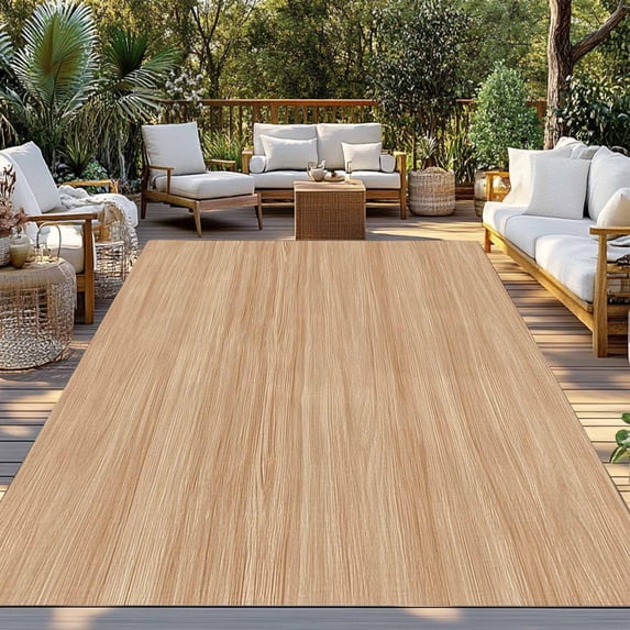 Beige Wood Grain Indoor Outdoor Rugs 5x7 Ft, Farmhouse Tree Wooden ...