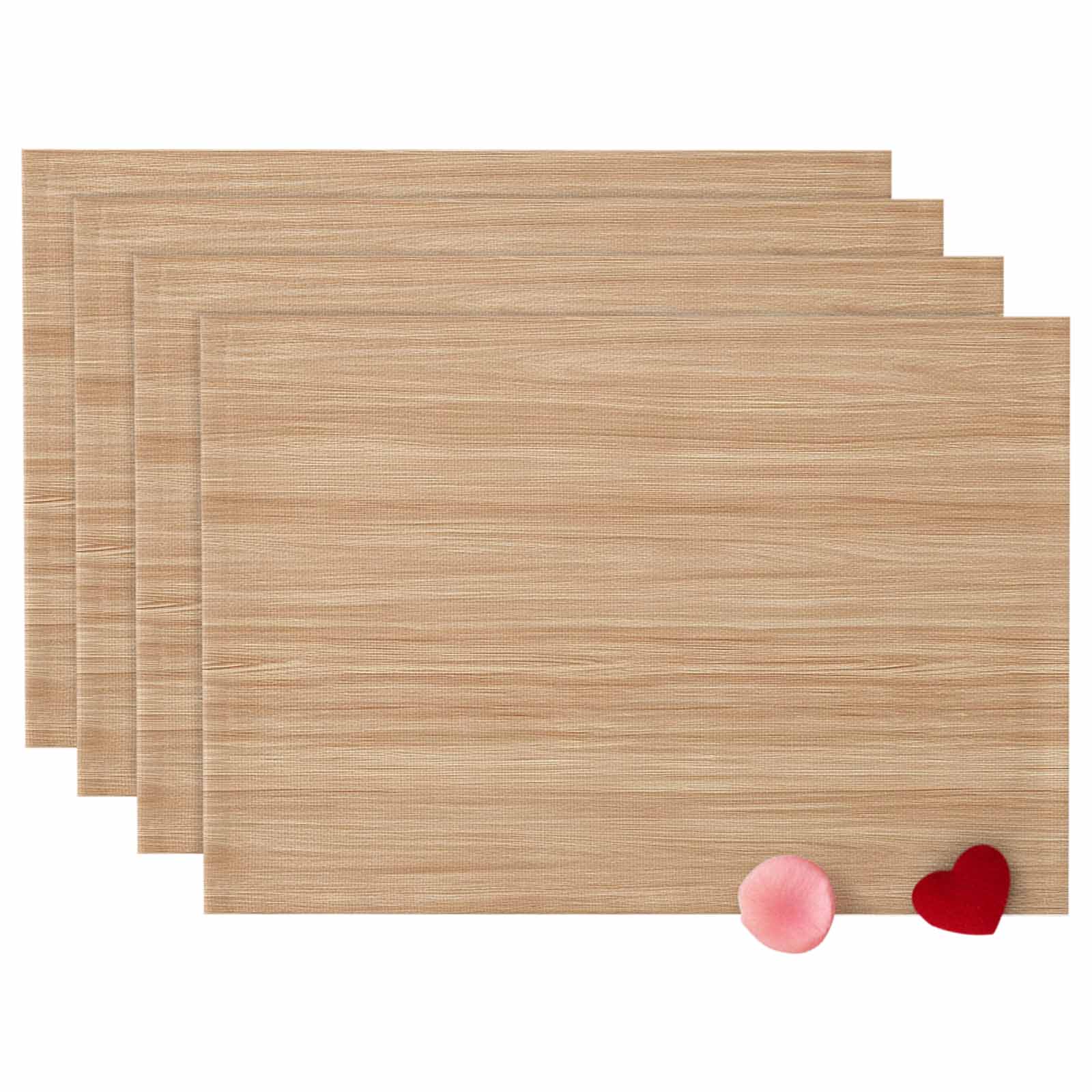 Beige Wood Grain Placemats Set of 4, Farmhouse Tree Wooden Texture ...