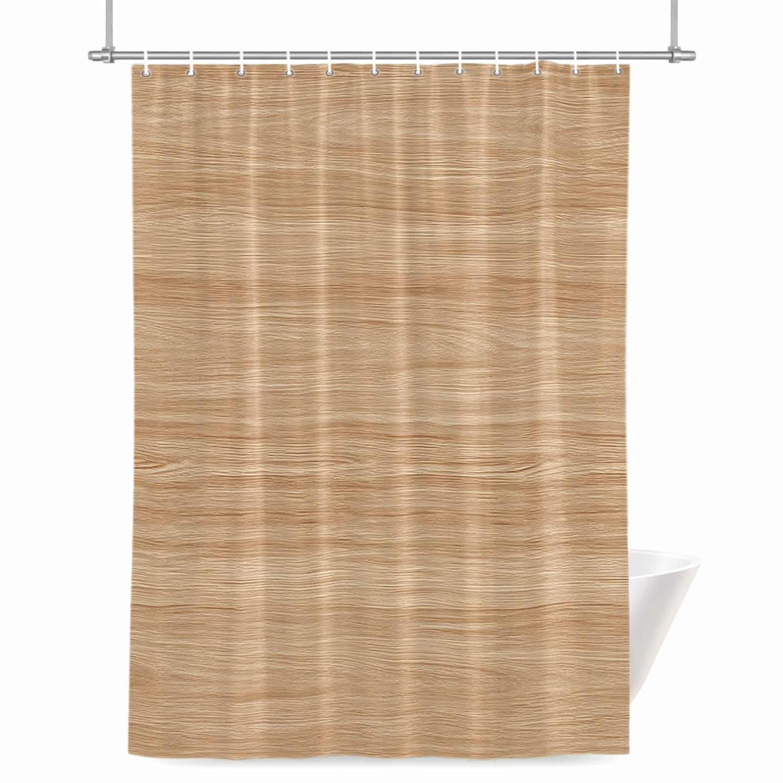 Beige Wood Grain Shower Curtains for Bathroom, Farmhouse Tree Wooden ...