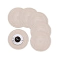 Beige Woven Round Placemats Set - Heat Resistant, Non-Slip, Washable ...