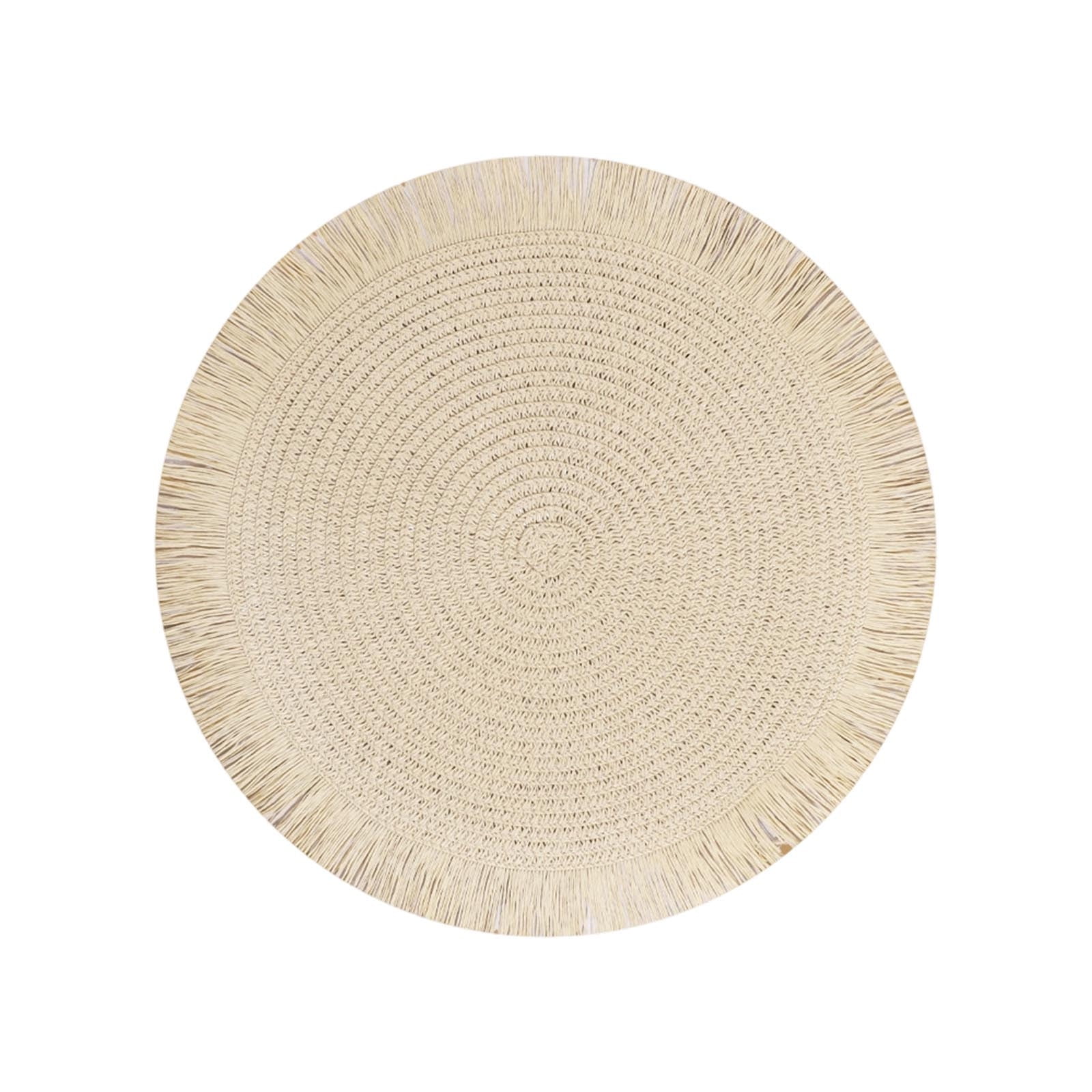 Beige Woven Table Mat Place Mat Oil-Proof Heat Insulation With ...