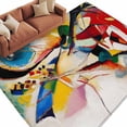 Beige Yellow Red Geometric Area Rug 5x7 Washable Rug Non Slip Modern ...