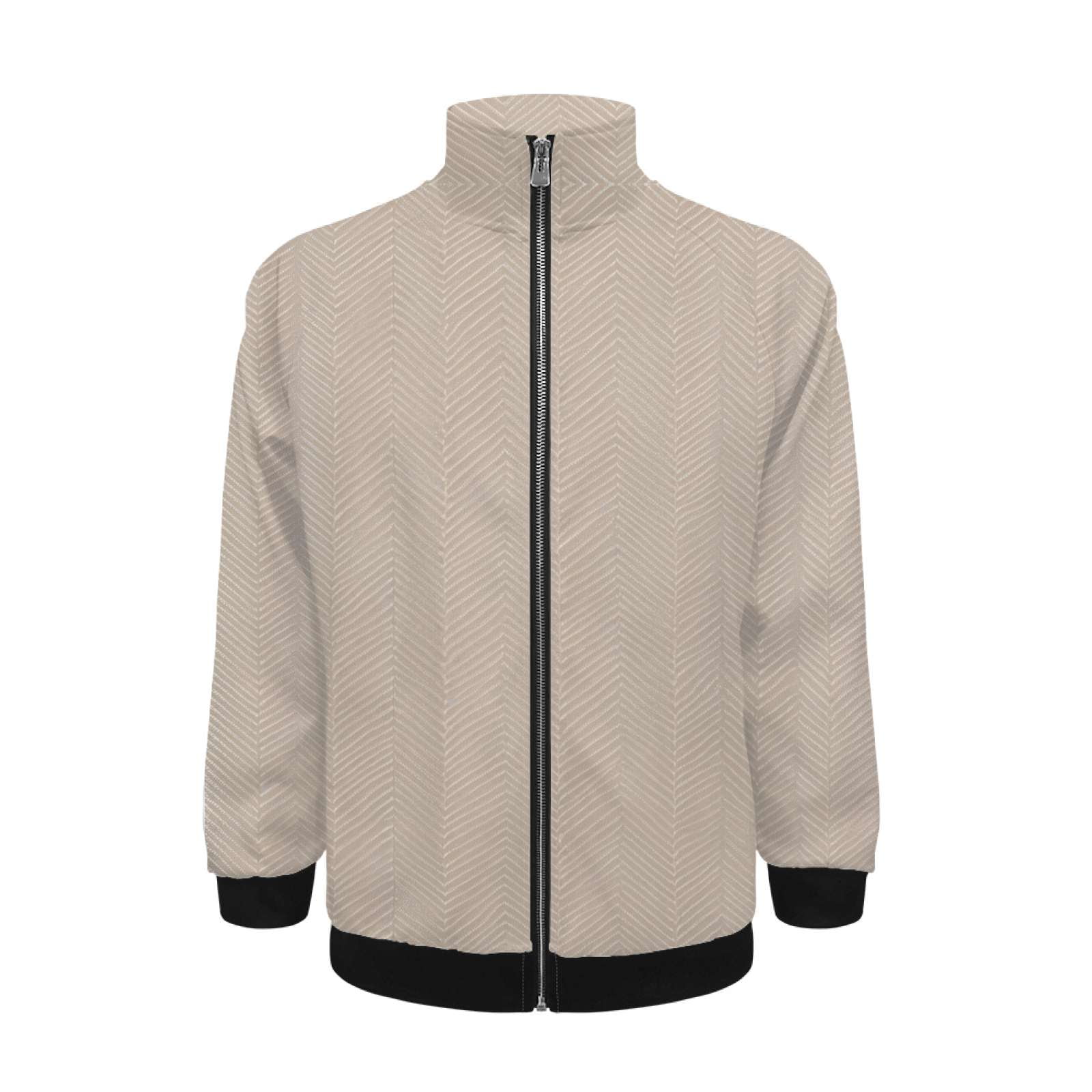 Beige Zigzag Knit Texture Jacket Men's Street Cool Long Sleeves Coat ...